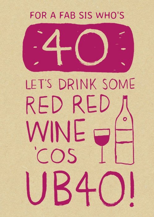 Fab Sister 40th Birthday Card | Moonpig