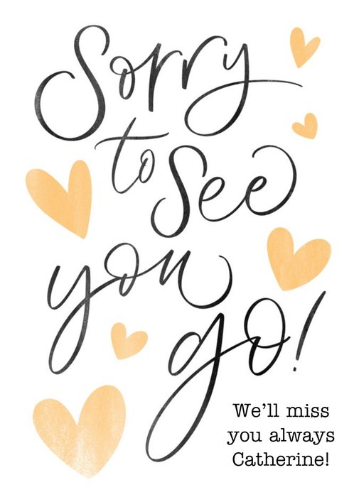 Black Calligraphy Surrounded By Hearts On A White Background Sorry To ...