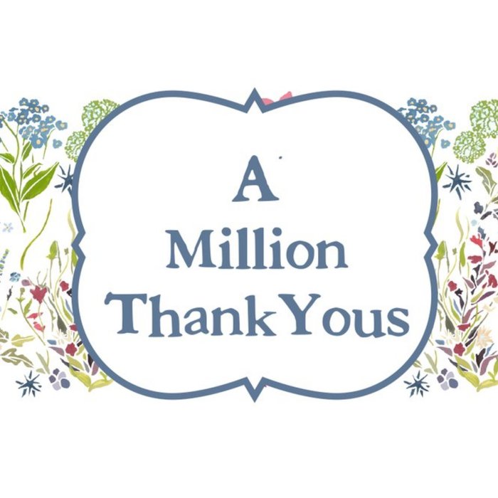 A Million Thank Yous Typographic Card | Moonpig