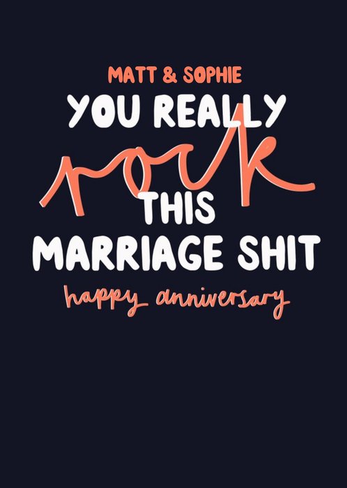You Really Rock This Marriage Shit Funny Anniversary Card | Moonpig