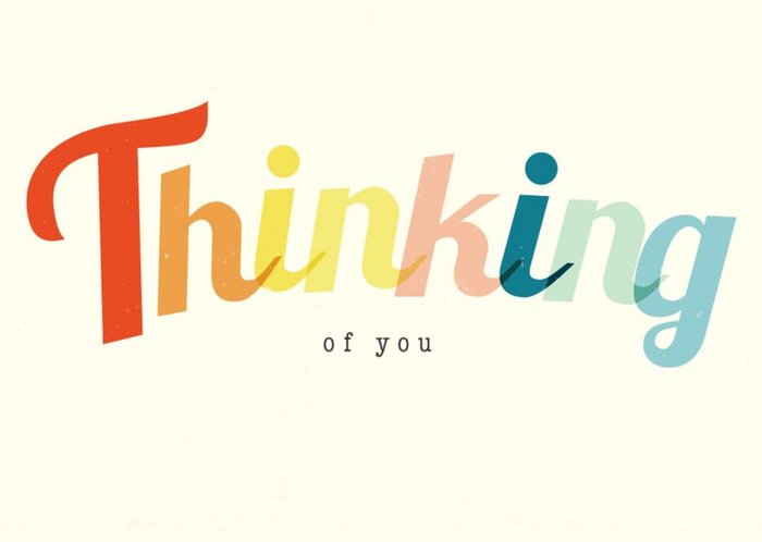 Colourful Letters Thinking Of You Postcard | Moonpig