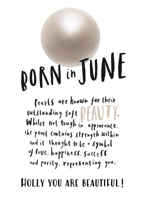 Born In June Personalised Birthday Card | Moonpig