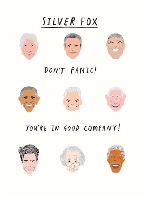 Silver Fox Dont Panic Card | Moonpig