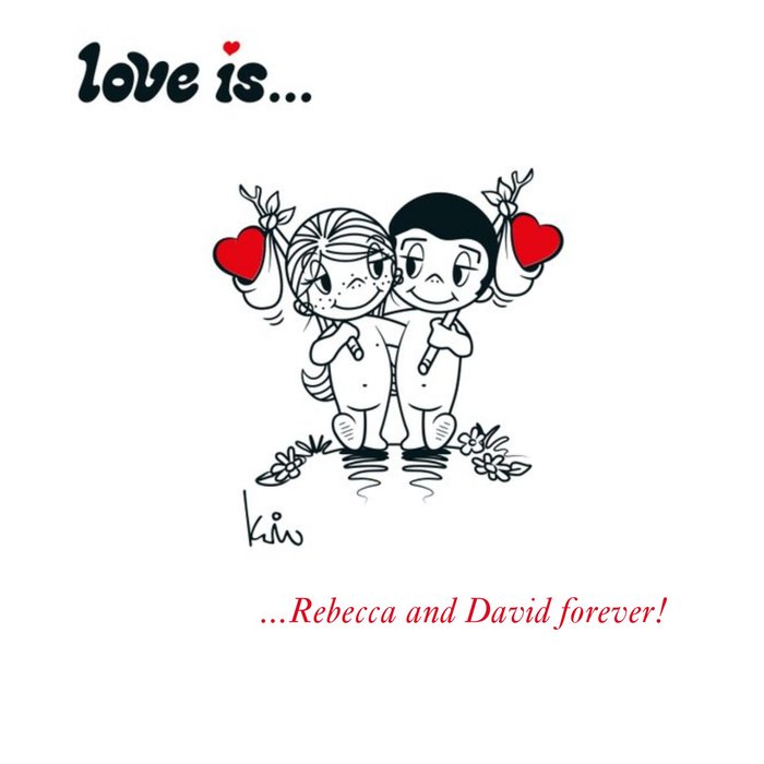 Ilustrated Couple Love Is Birthday Card | Moonpig