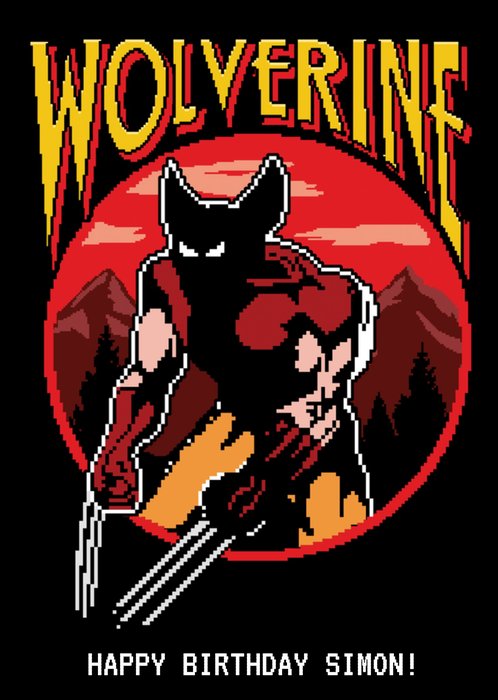 Marvel Comics Retro Wolverine Happy Birthday Personalised Card | Moonpig