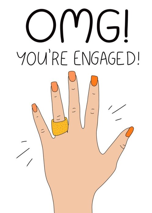Aleisha Earp Illustrated Omg You're Engaged! Engagement Card | Moonpig