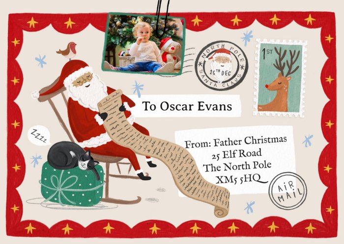 Festive Letter From Santa Hand Painted Personalised Photo Upload ...