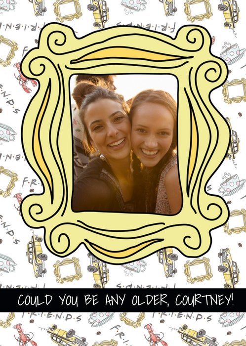 Friends TV Famous Gold Frame Photo upload Birthday Card | Moonpig