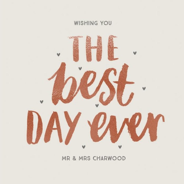 Wishing You The Best Day Personalised Text Card | Moonpig