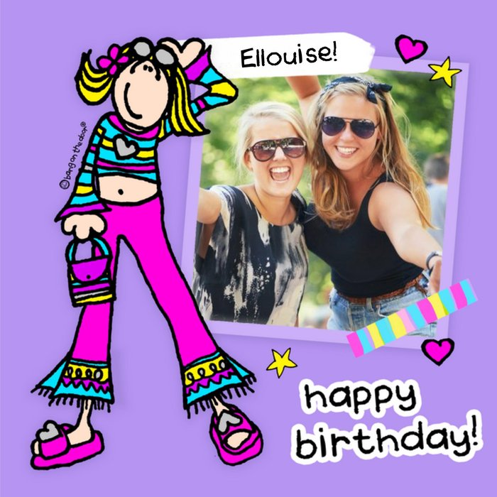 Groovy Chick Happy Birthday Flares Card | Moonpig