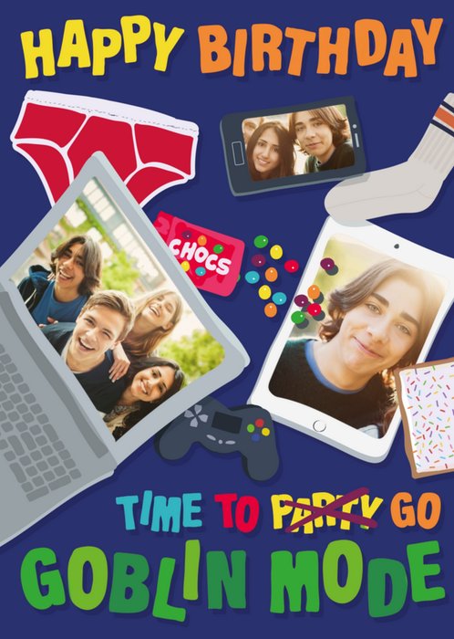 Time To (Party) Go Goblin Mode Photo Upload Birthday Card | Moonpig