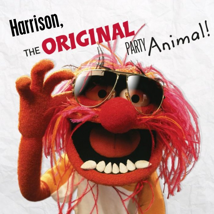 The Original Party Animal Square Personalised Birthday Card | Moonpig