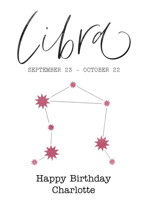 Libra Zodiac Sign Birthday Card | Moonpig