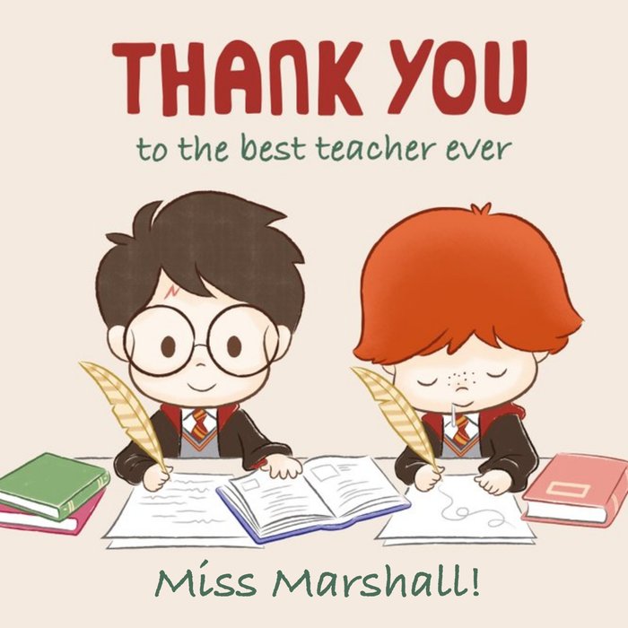 Illustrated Harry Potter Thank You Teacher Card | Moonpig