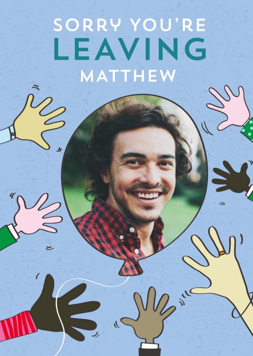 Illustration Of Hands Waving Goodbye Photo Upload Leaving Card | Moonpig