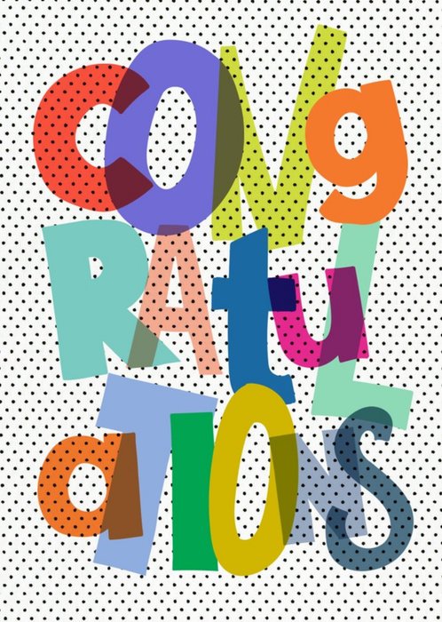 Colourful Graphic Congrats Card | Moonpig