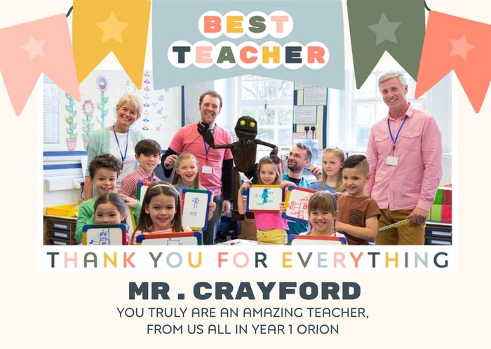 From The Class Photo Upload Thank You Teacher Card | Moonpig