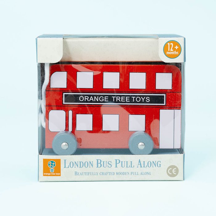 London Bus Pull Along Wooden Toy | Moonpig
