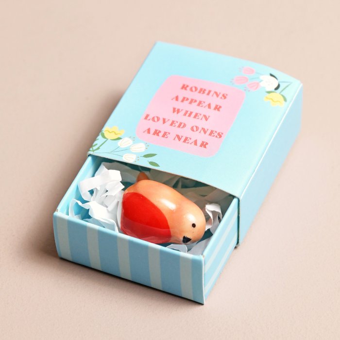 Tiny Matchbox Ceramic Robin Token | Moonpig